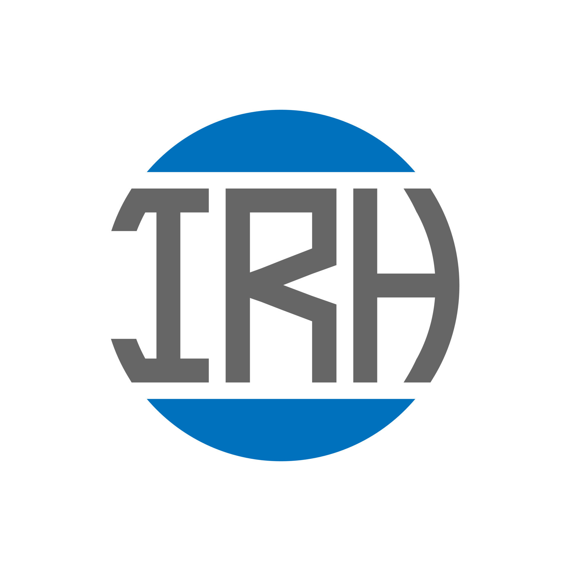 diseño de logotipo de letra irh sobre fondo blanco. concepto de logotipo de círculo de iniciales ...