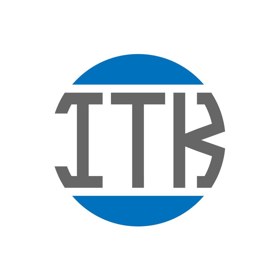 diseño de logotipo de letra itk sobre fondo blanco. concepto de logotipo de círculo de iniciales ...