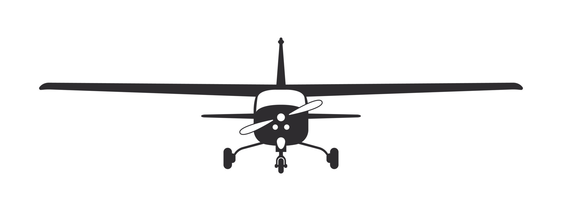 Airplane. Tourist plane. Airplane silhouette front view. Flight ... Airplane. Tourist plane. Airplane silhouette front view. Flight ...