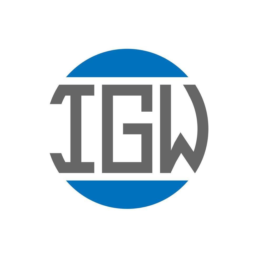 diseño de logotipo de letra igw sobre fondo blanco. concepto de logotipo de círculo de iniciales ...