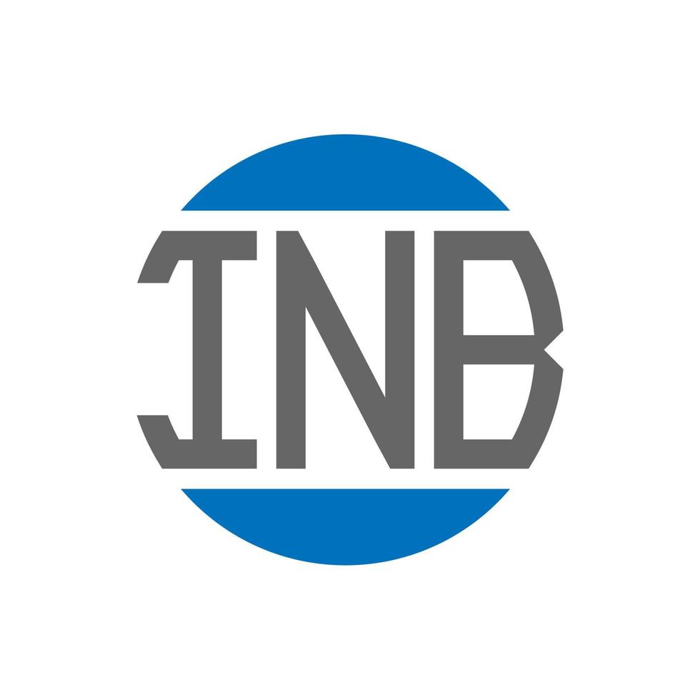 diseño de logotipo de letra inb sobre fondo blanco. concepto de logotipo de círculo de iniciales ...