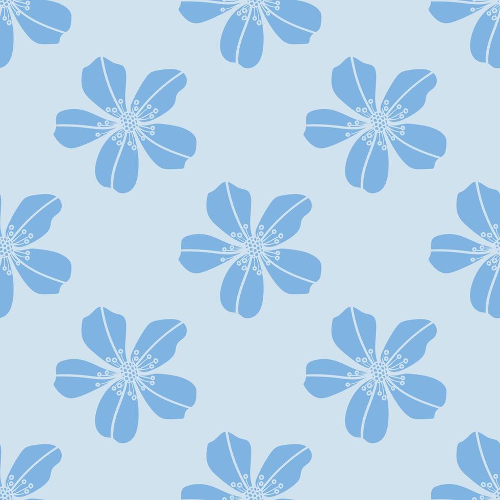 Blue floral pattern, vector repeat with flowers 16186133 Vector Art at ...
