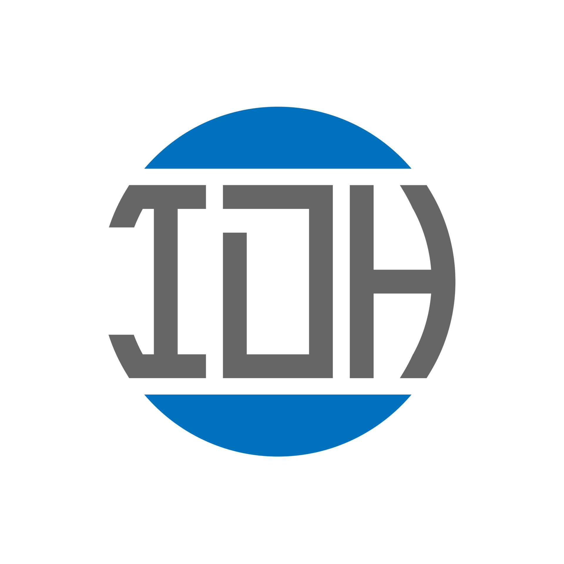 diseño de logotipo de letra idh sobre fondo blanco. concepto de logotipo de círculo de iniciales ...