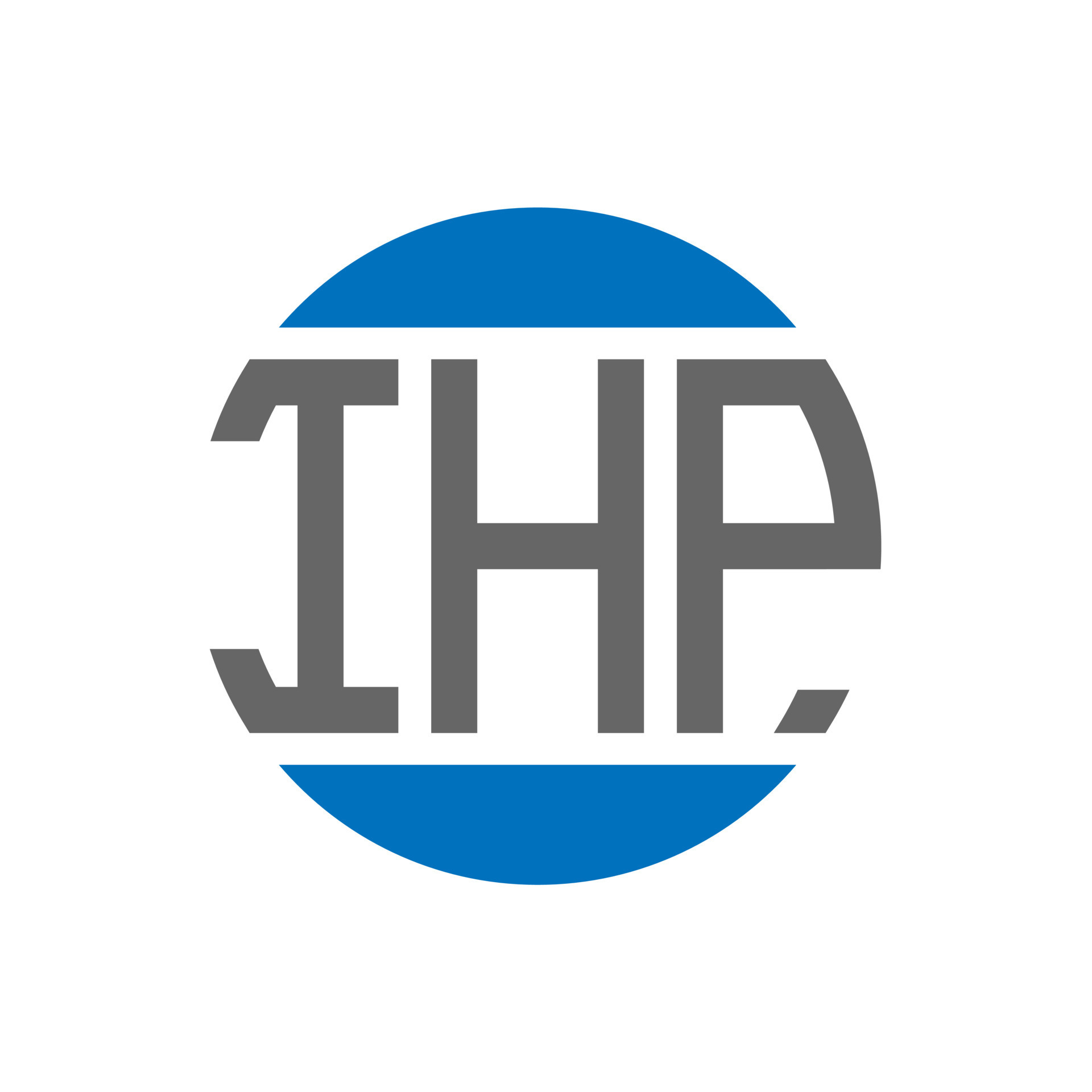 diseño de logotipo de letra ihp sobre fondo blanco. concepto de logotipo de círculo de iniciales ...
