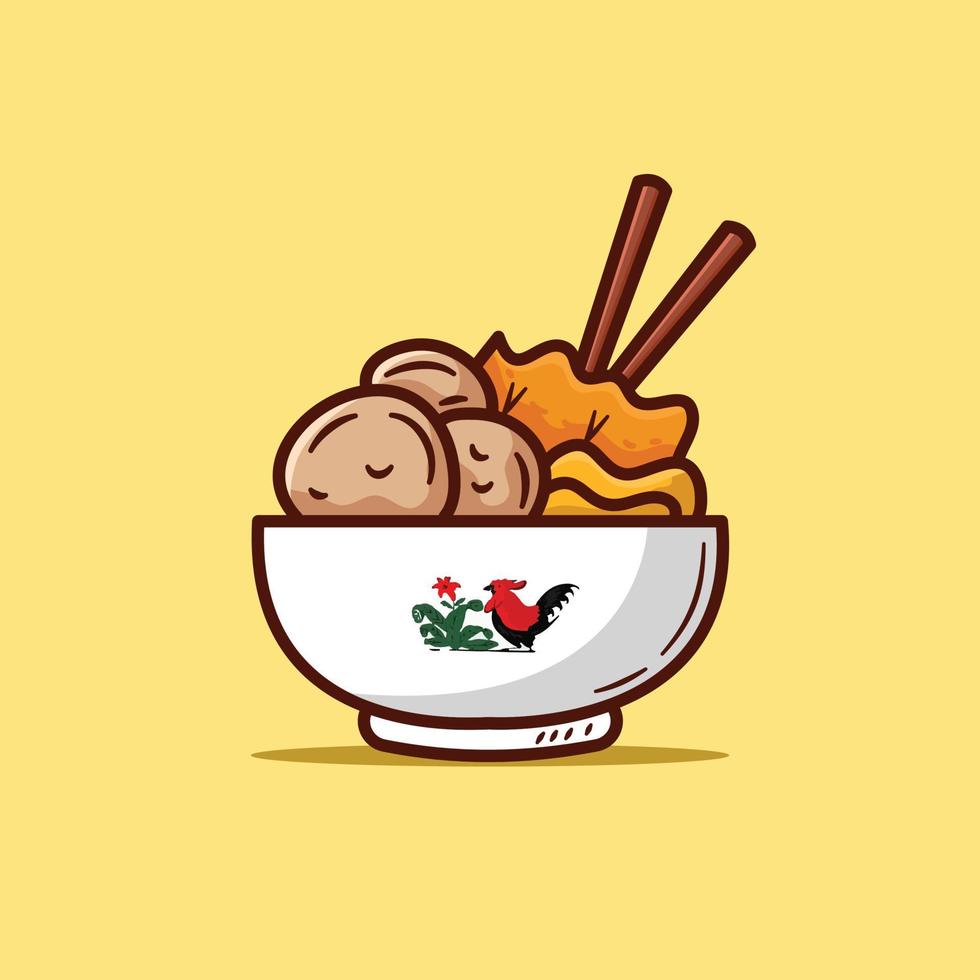 Illustration Of Bakso Indonesian Food Hand Drawn Style 16186760 Vector Art At Vecteezy
