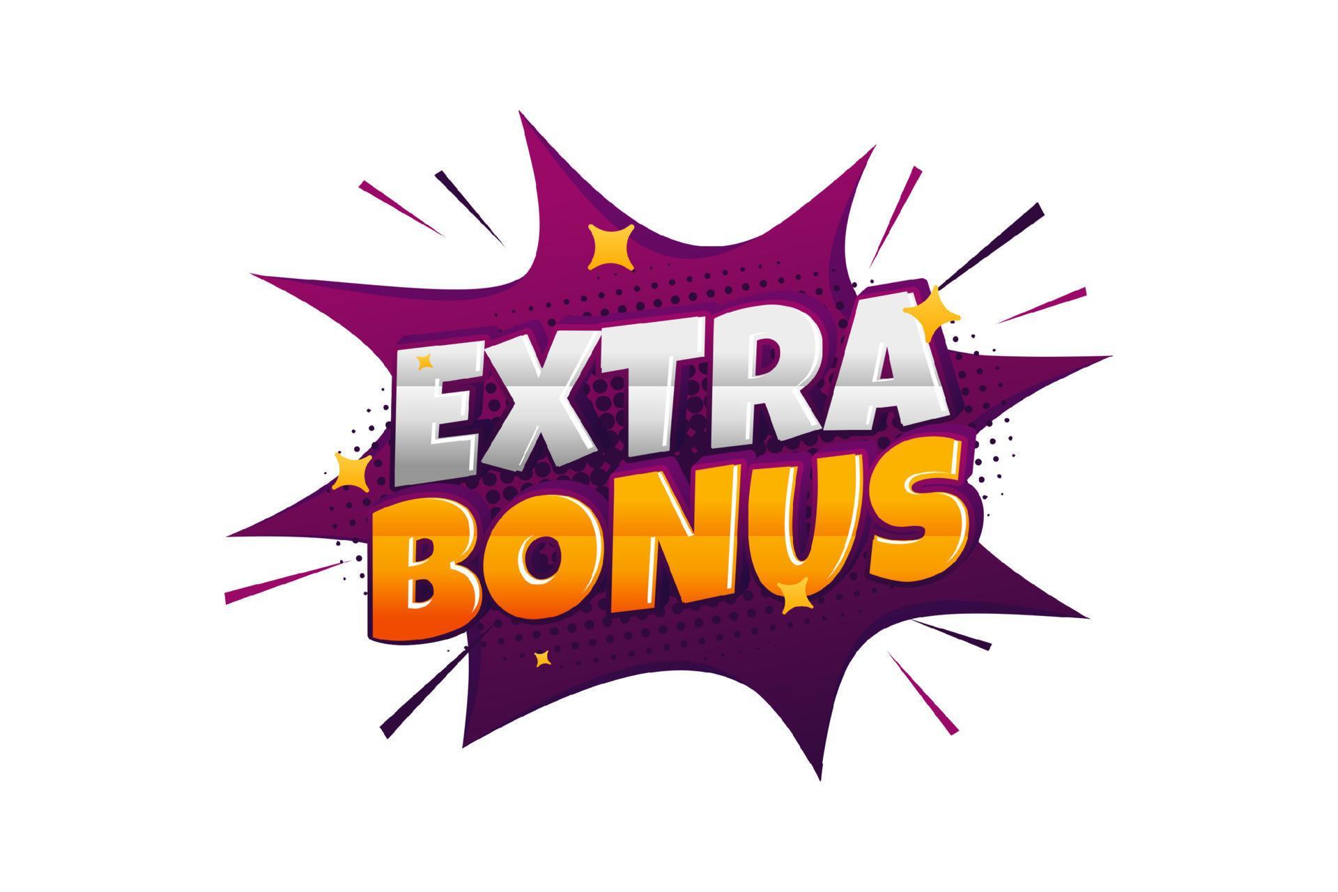 Extra Bonus typography text style with comic effect 16187691 Vector Art at Vecteezy