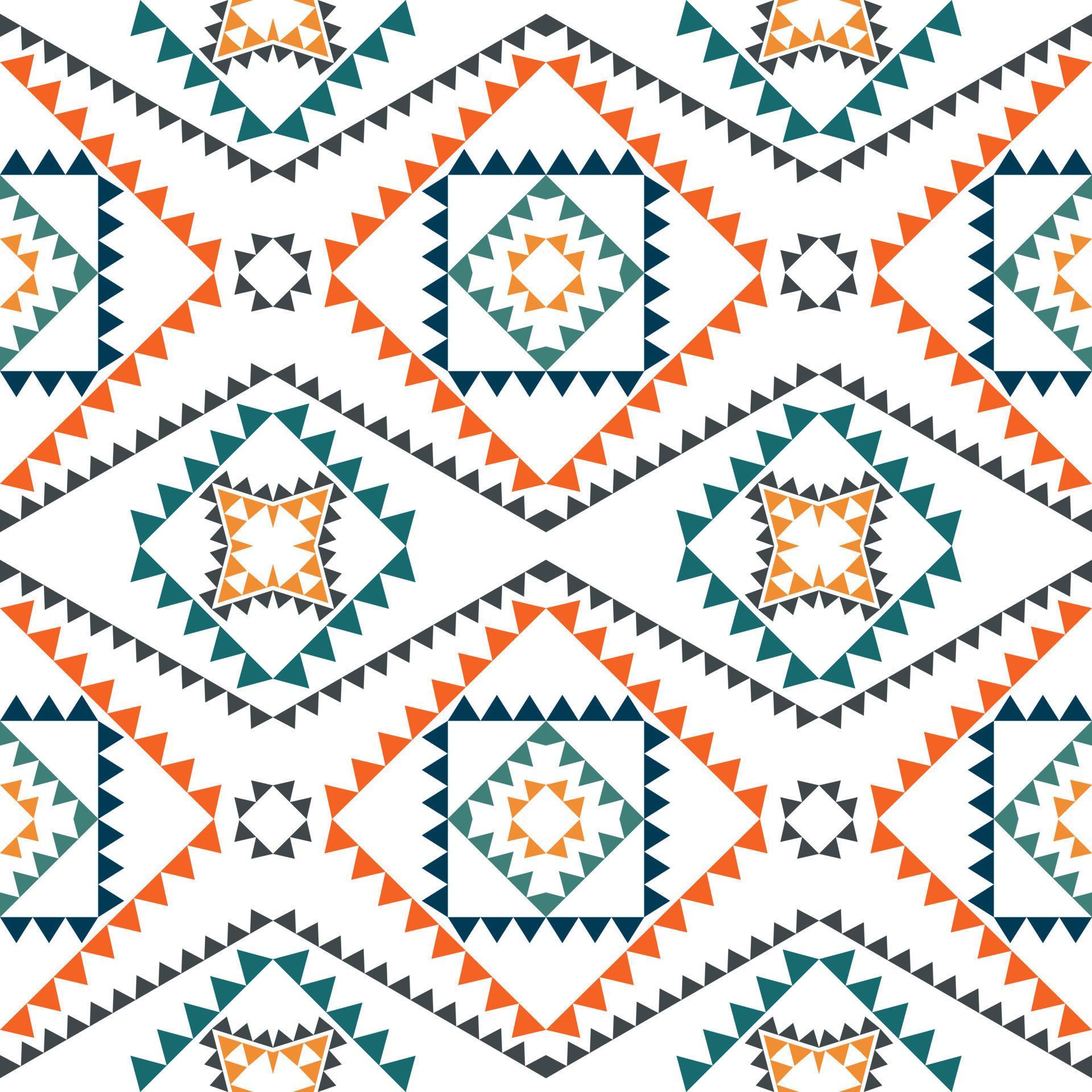 Geometric Ethnic Pattern With Square Triangle Diagonal Abstract Ornament Design For Clothing