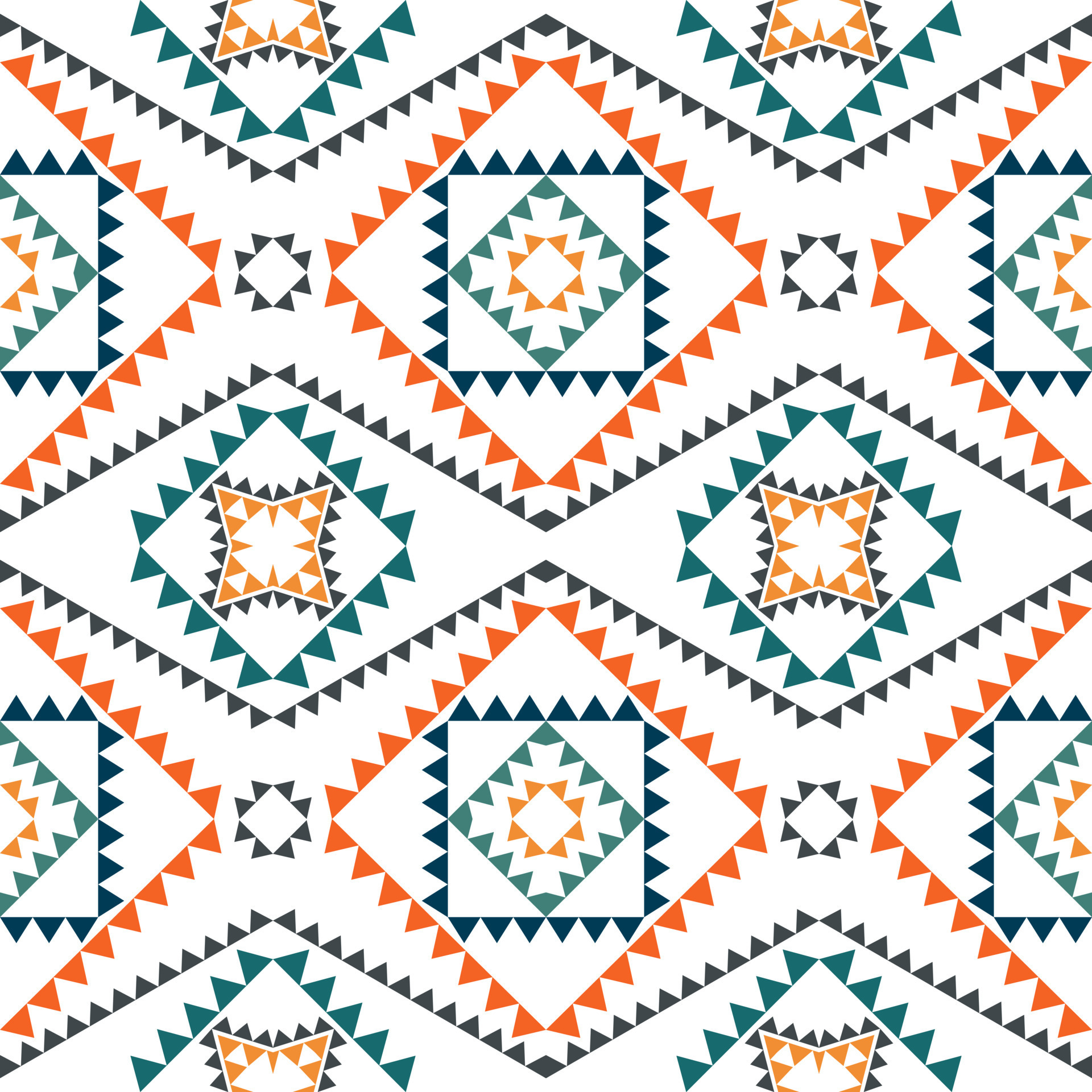 Geometric Ethnic Pattern With Square Triangle Diagonal Abstract Ornament Design For Clothing