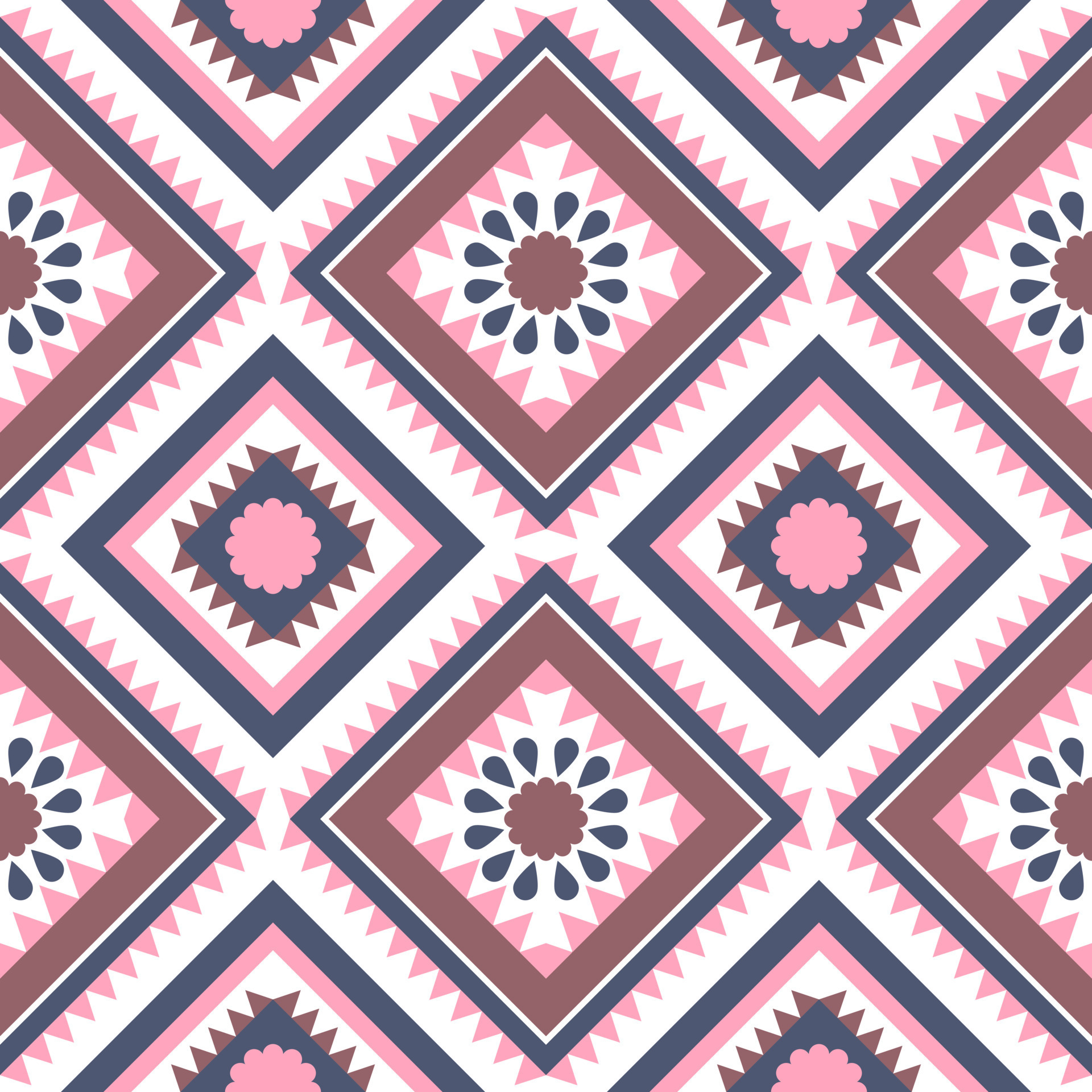 Geometric Ethnic Pattern With Square Triangle Diagonal Abstract Ornament Design For Clothing