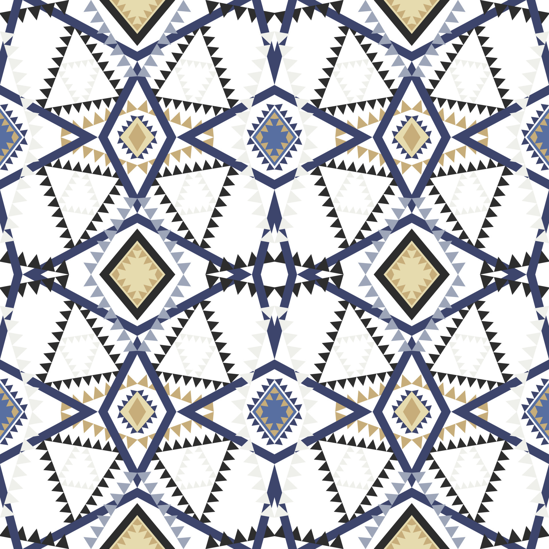 Geometric Ethnic Pattern With Square Triangle Diagonal Abstract Ornament Design For Clothing