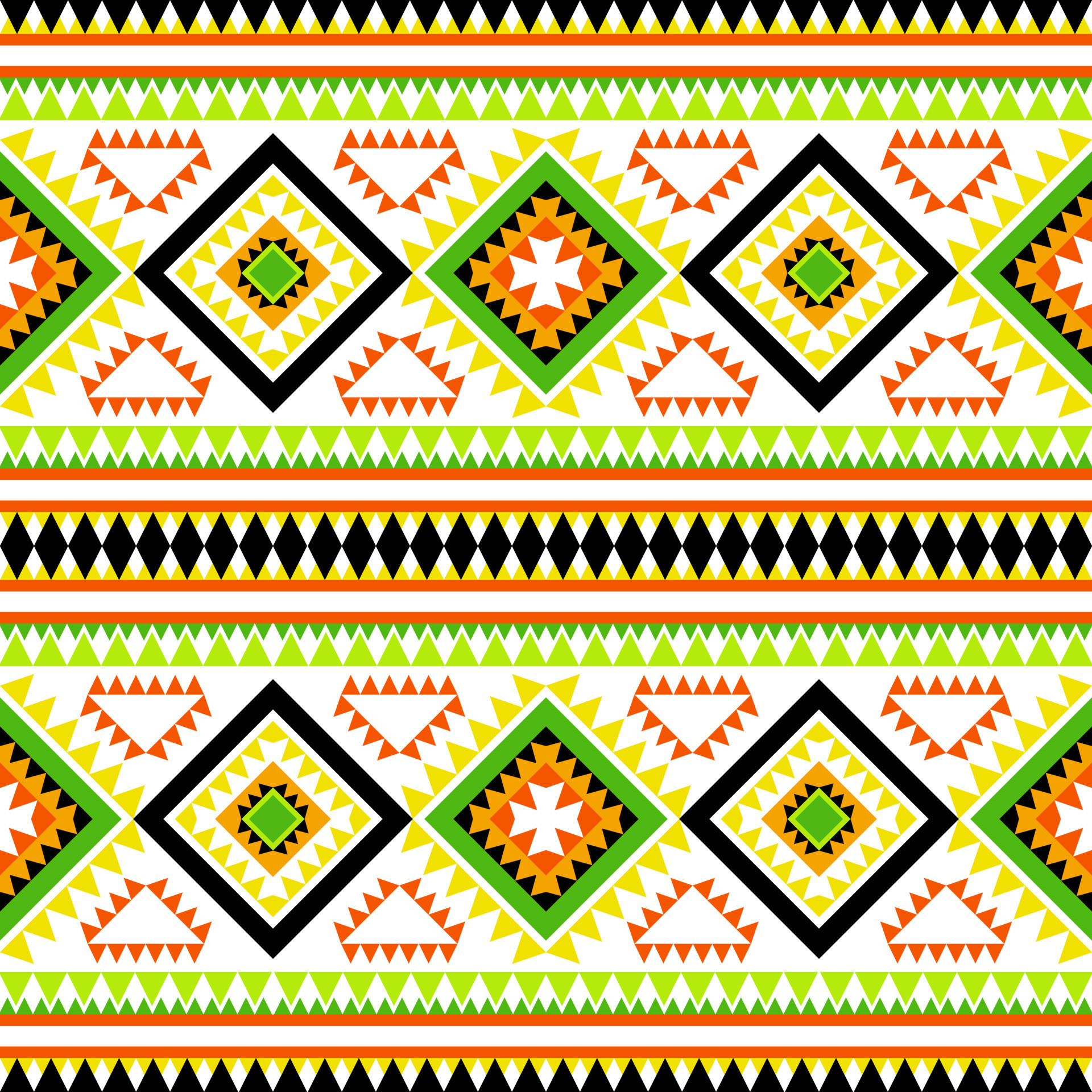 Geometric Ethnic Pattern With Square Triangle Diagonal Abstract Ornament Design For Clothing