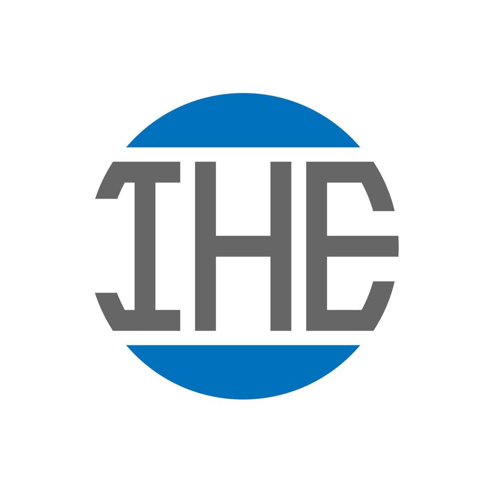 diseño del logotipo de la letra ihe sobre fondo blanco. El concepto del logotipo del círculo de ...