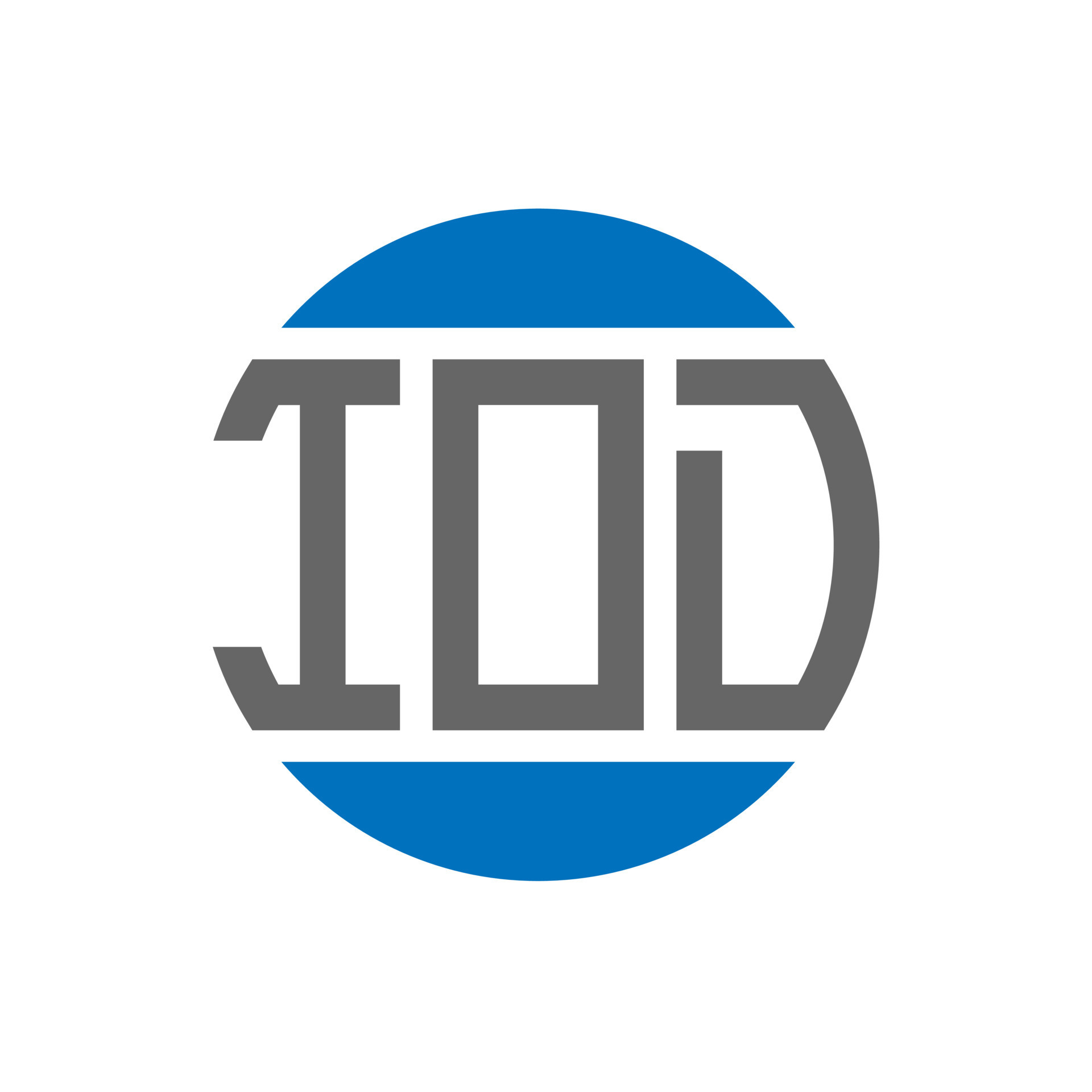 diseño de logotipo de letra iod sobre fondo blanco. concepto de logotipo de círculo de iniciales ...