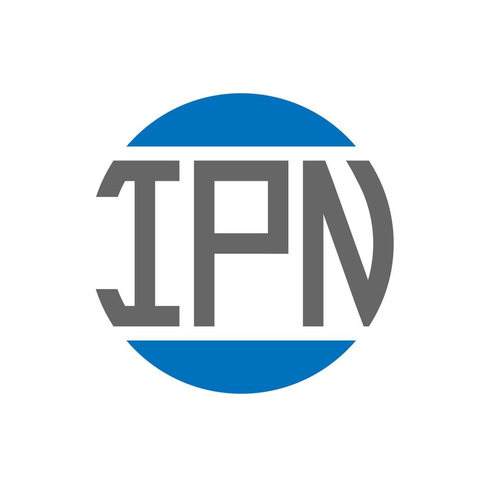 diseño de logotipo de letra ipn sobre fondo blanco. concepto de logotipo de círculo de iniciales ...