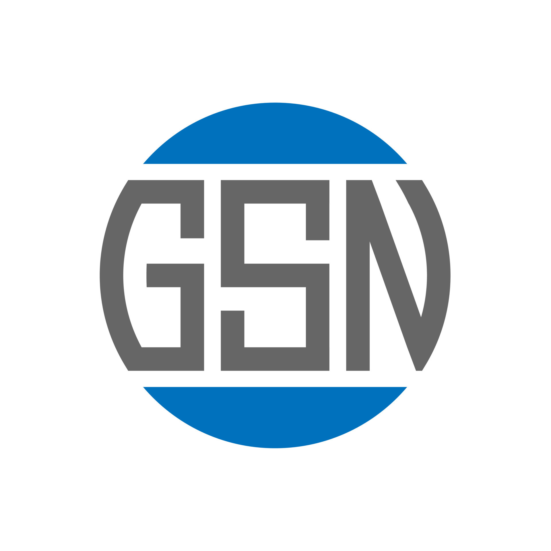 diseño de logotipo de letra gsn sobre fondo blanco. concepto de logotipo de círculo de iniciales ...