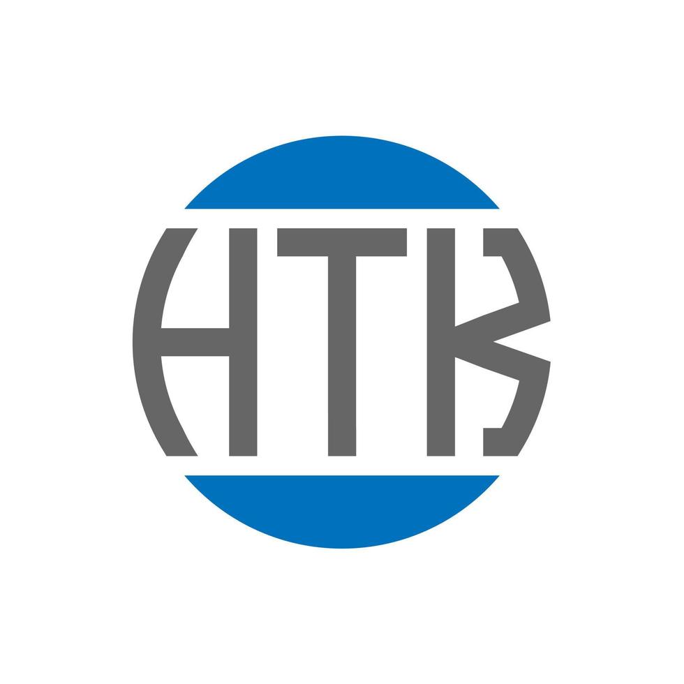 diseño de logotipo de letra htk sobre fondo blanco. concepto de logotipo de círculo de iniciales ...