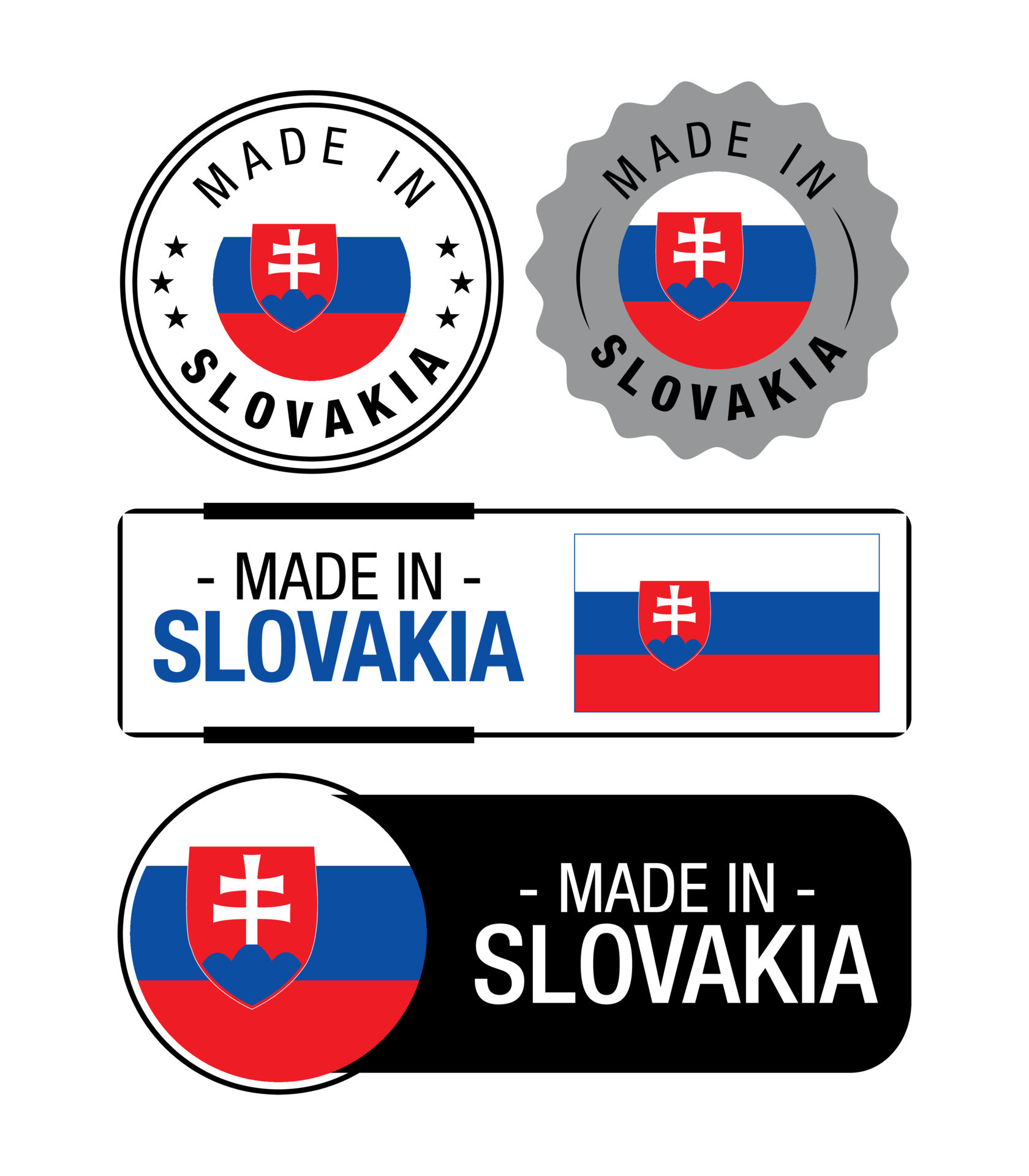 Set of Made in Slovakia labels, logo, Slovakia flag, Slovakia Product Emblem 16188263 Vector Art ...