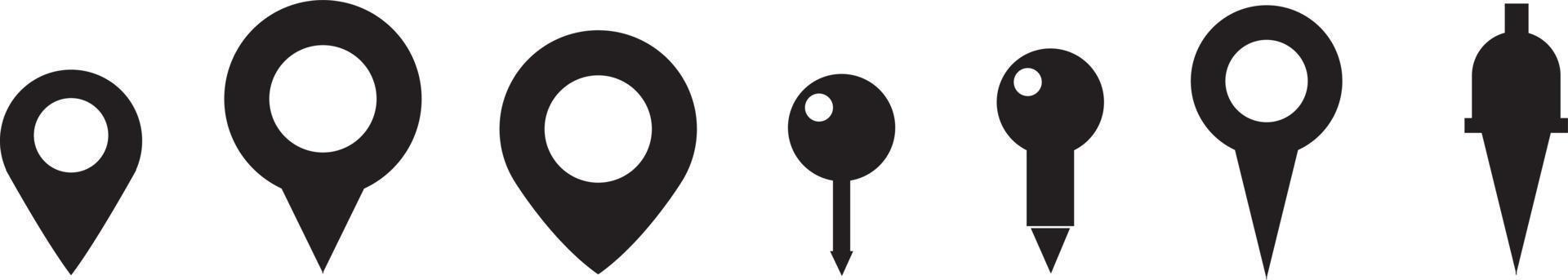 Location Pointers Set Flat Isolated Location Pointers Icon Set Map Pin Collection Black Pin