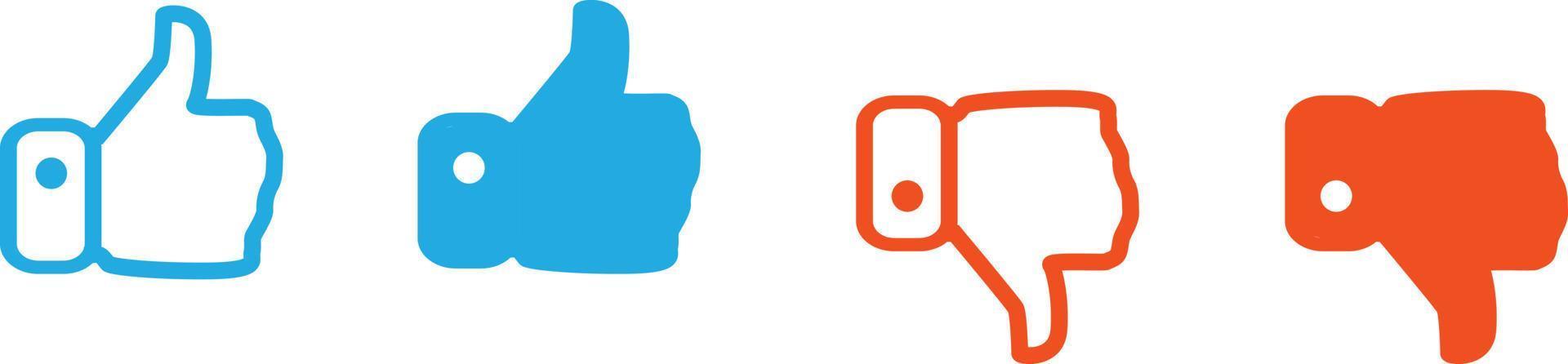 Thumbs up and thumbs down circle emblems. Like and dislike icons. Do ...