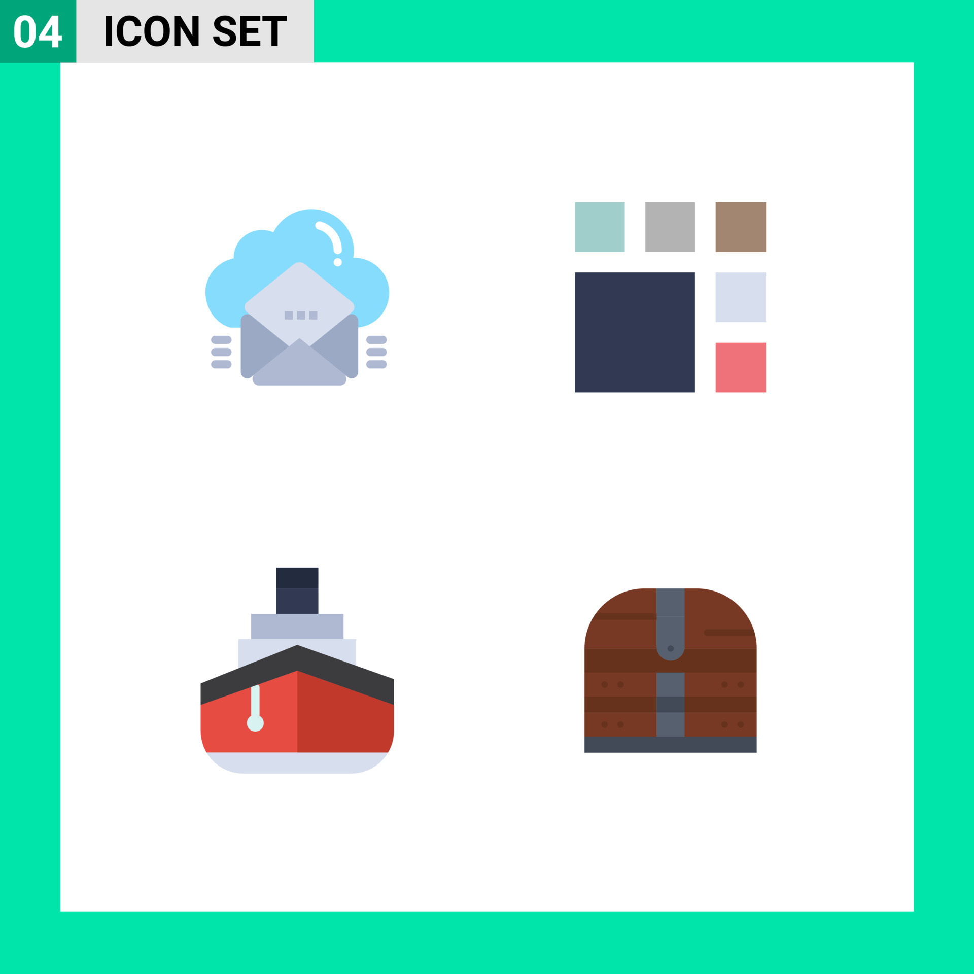 4 Flat Icon concept for Websites Mobile and Apps cloud cruise data ...