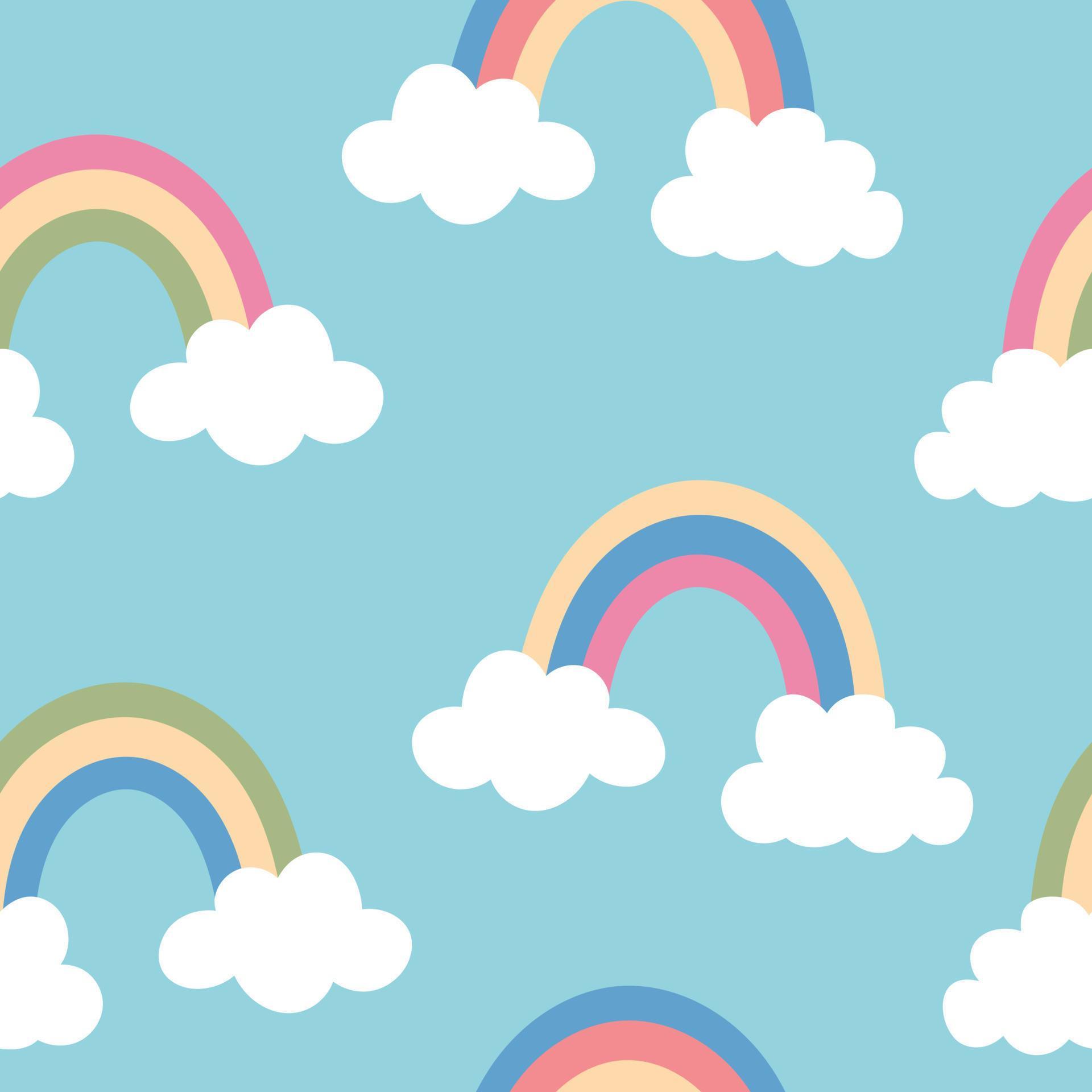 Cute, colorful rainbow pattern, vector background 16189583 Vector Art ...