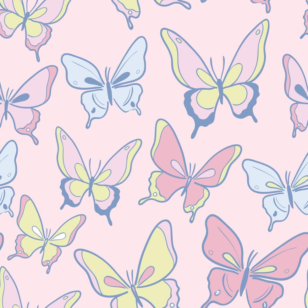 Colorful pastel butterfly vector pattern background. 16189611 Vector ... Colorful pastel butterfly vector pattern background. 16189611 Vector ...