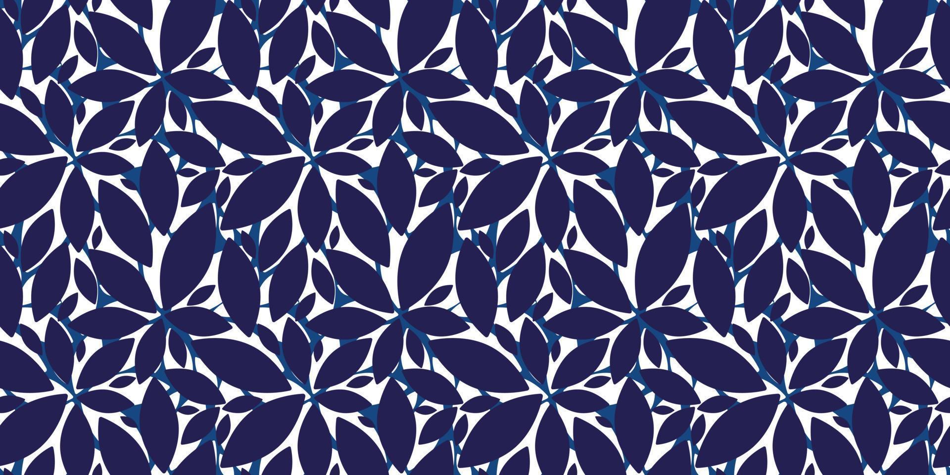 Dark blue leaves seamless pattern vector background 16189995 Vector Art ...