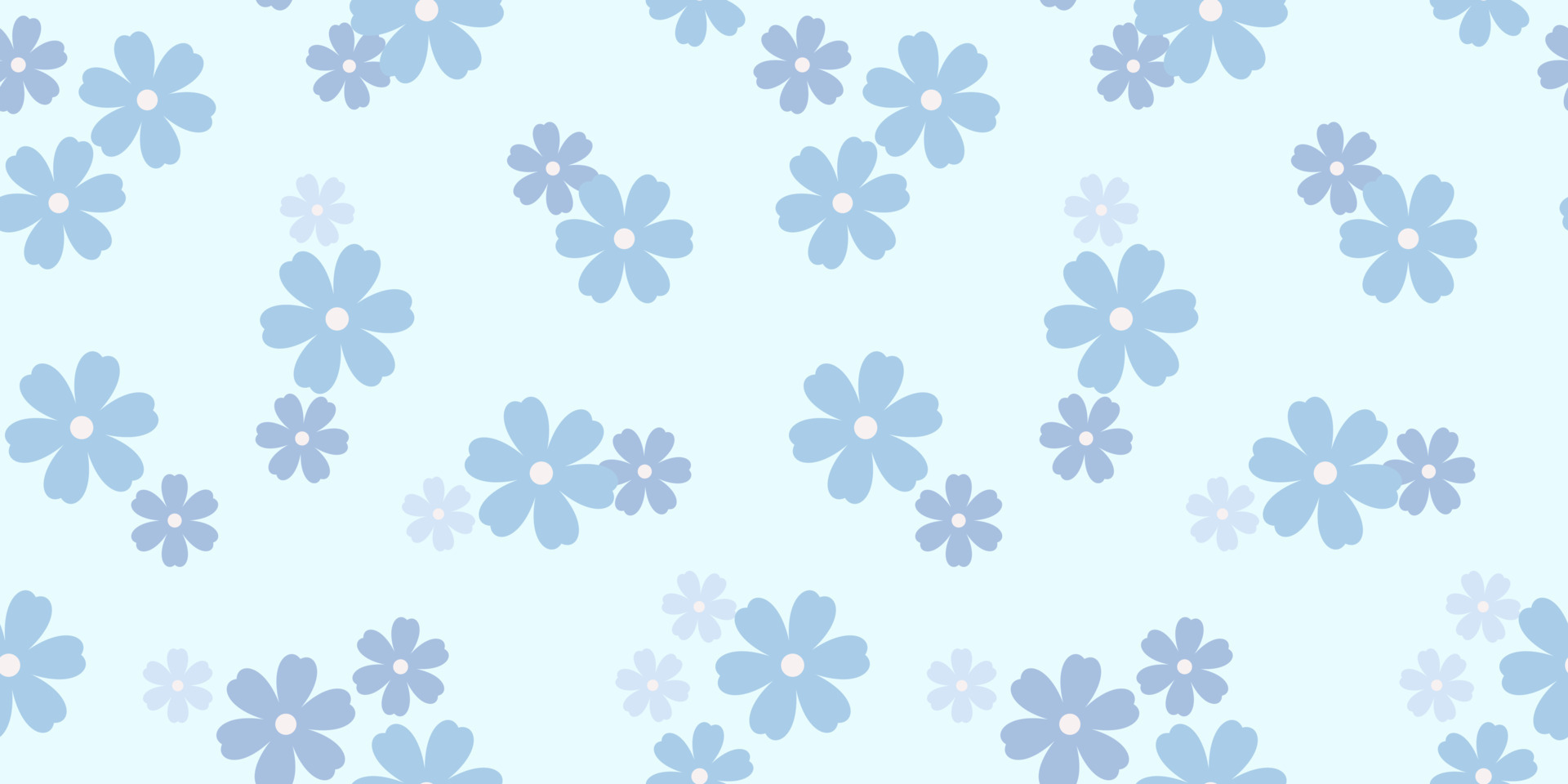 Blue floral vector pattern, seamless repeat tile 16190400 Vector Art at ...