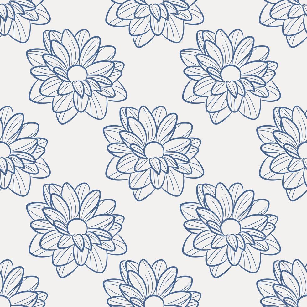Blue floral vector repeat pattern with daisies 16190431 Vector Art at ...