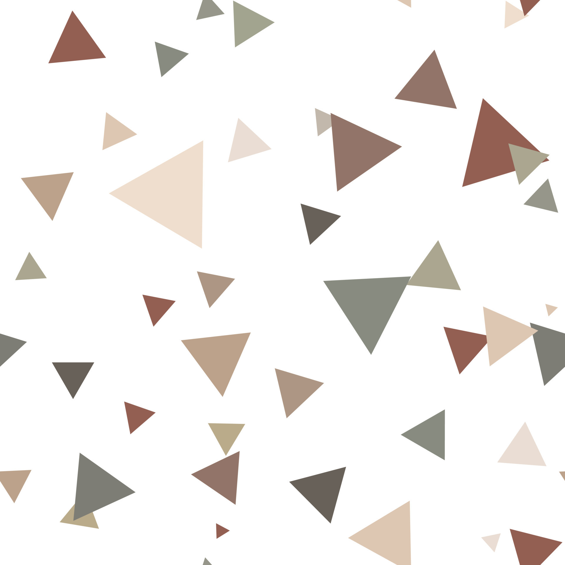 Scattered geometric pattern with triangles, multicolored vector ...