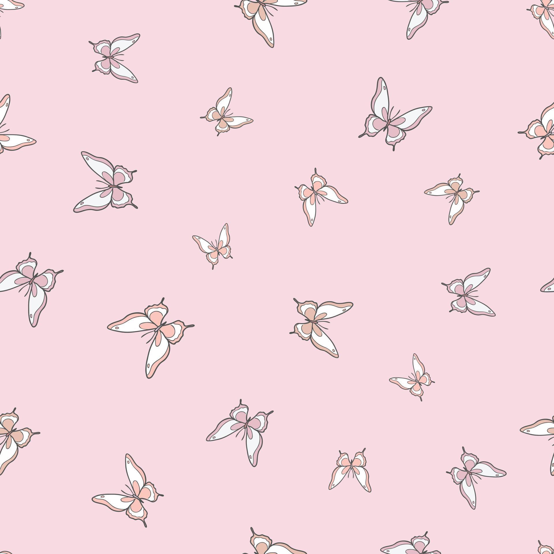 Pink butterfly vector pattern, repeat pattern background 16190906 Vector Art at Vecteezy