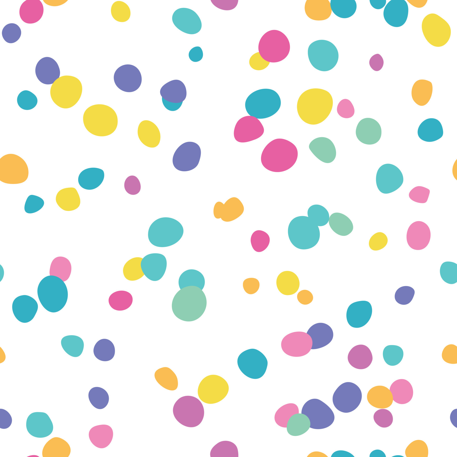 Colorful vector pattern, random scattered shapes, cute mosaic ...