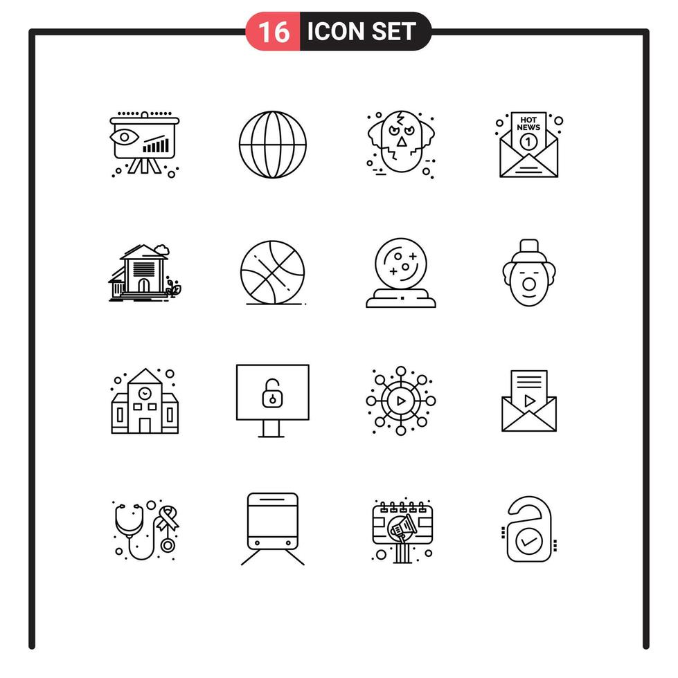 Editable Vector Line Pack Of 16 Simple Outlines Of Report Media Evil Hot Wolf Editable Vector