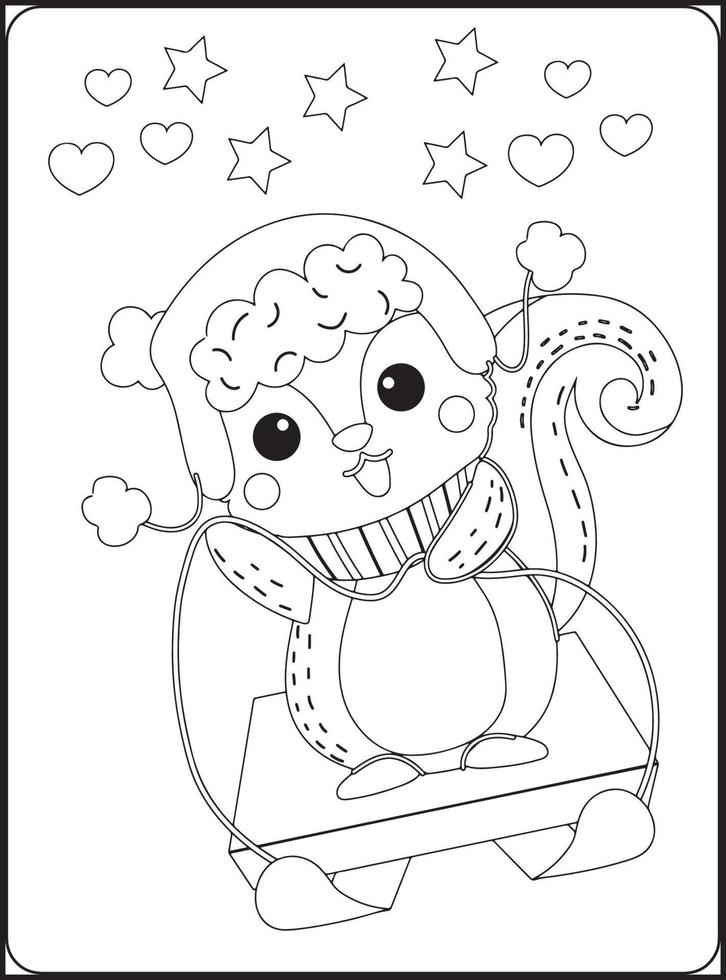 CUTE Winter Animals Coloring Pages 16200942 Vector Art at Vecteezy