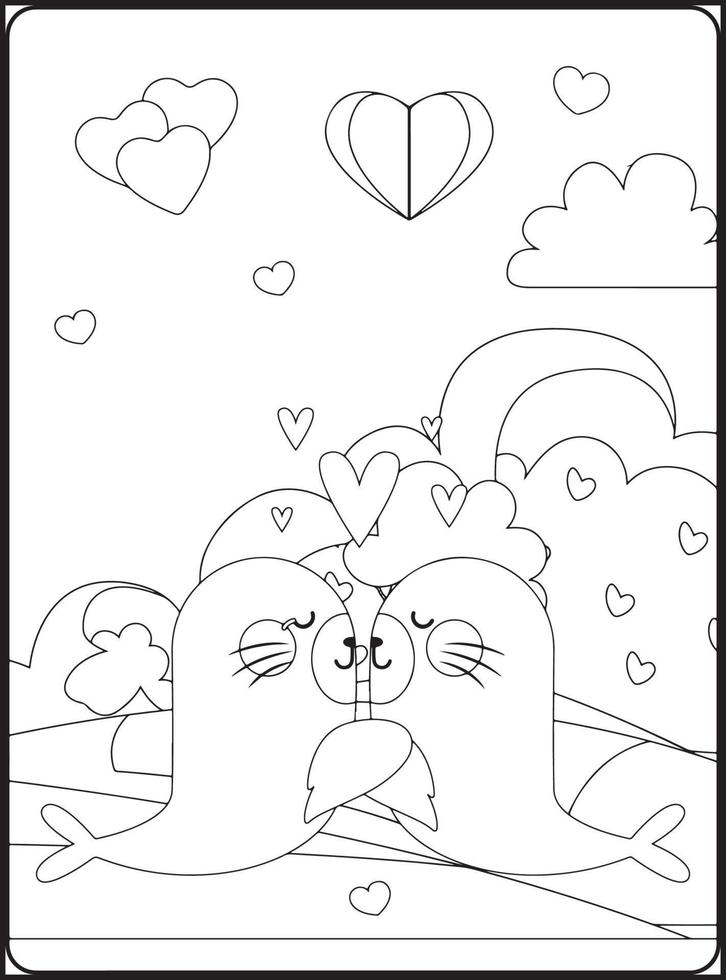 dia de san valentin para colorear 16201002 Vector en Vecteezy