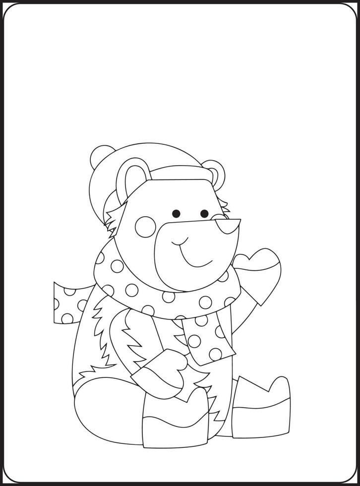 CUTE Winter Animals Coloring Pages 16201008 Vector Art at Vecteezy
