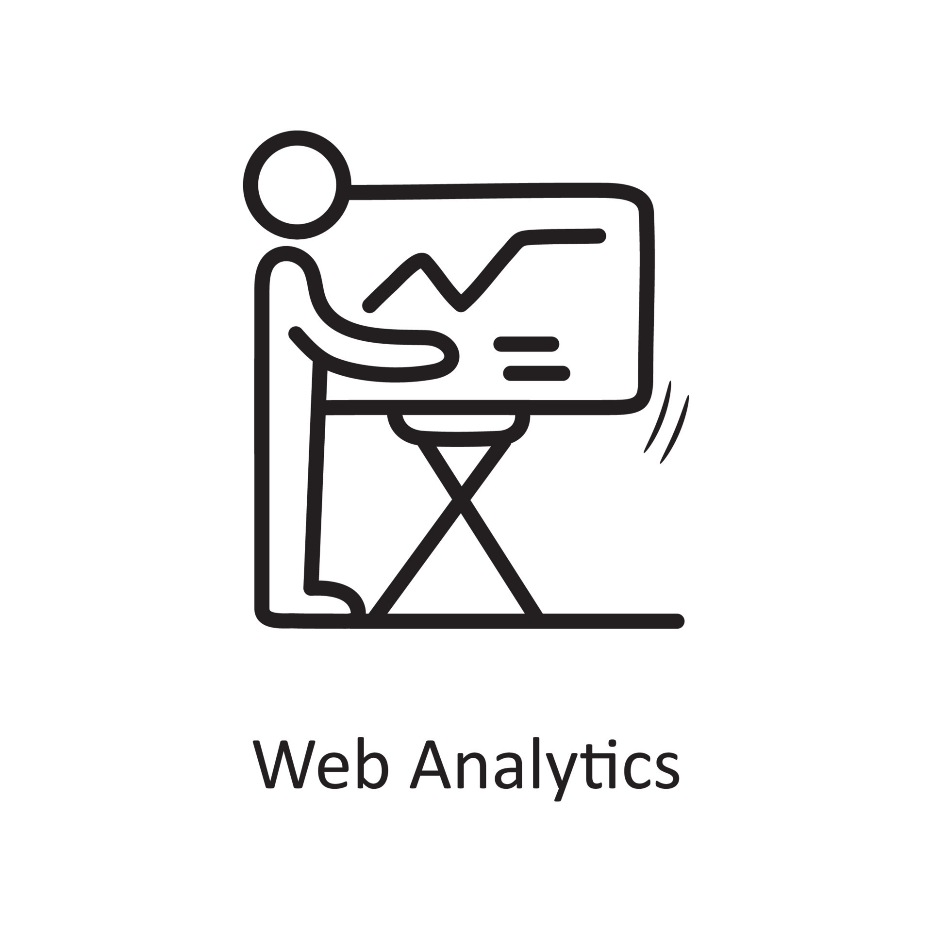 Web Analytics Vector Outline Icon Design Illustration Business Symbol On White Background Eps