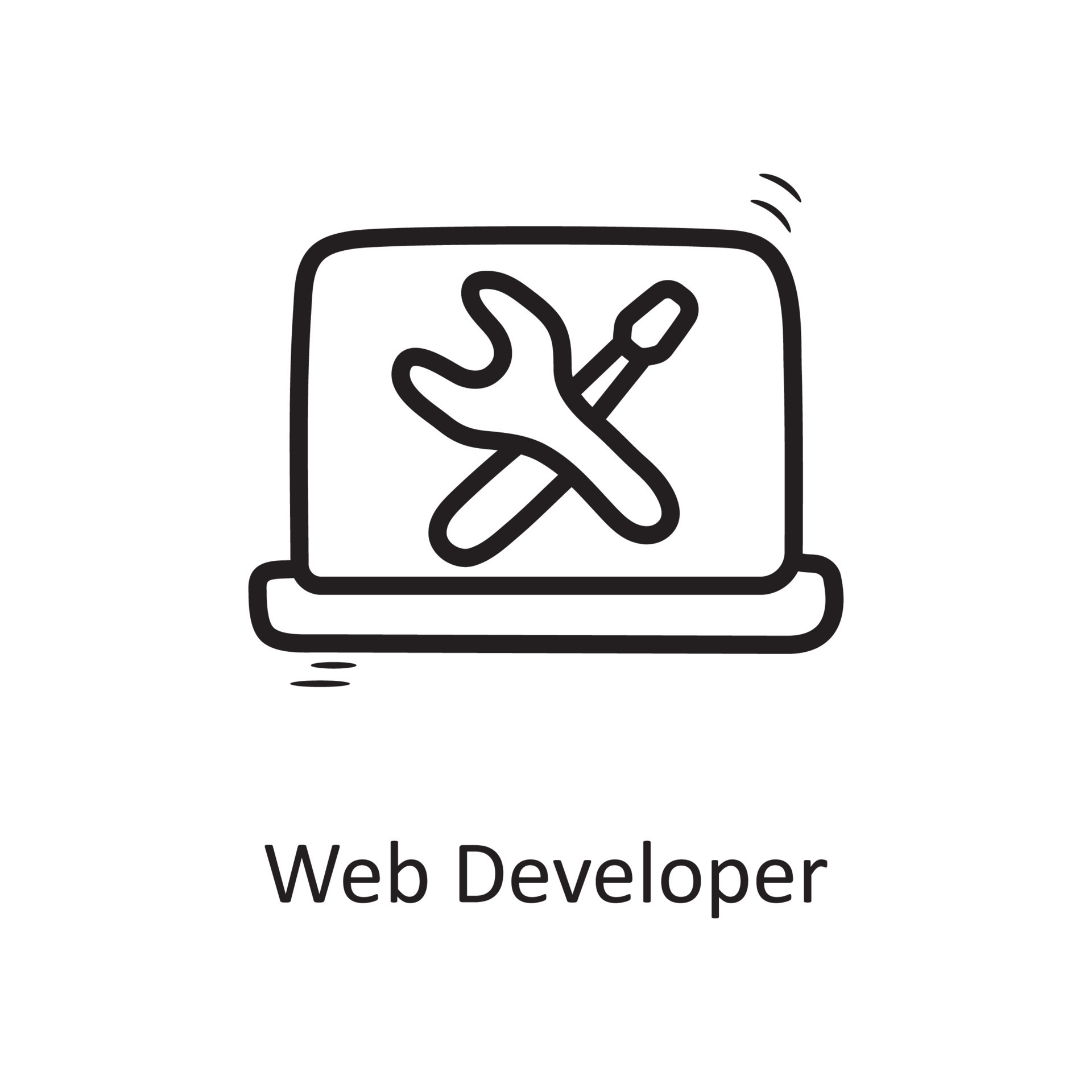 Web Developer Vector Outline Icon Design Illustration Business Symbol On White Background Eps 1459