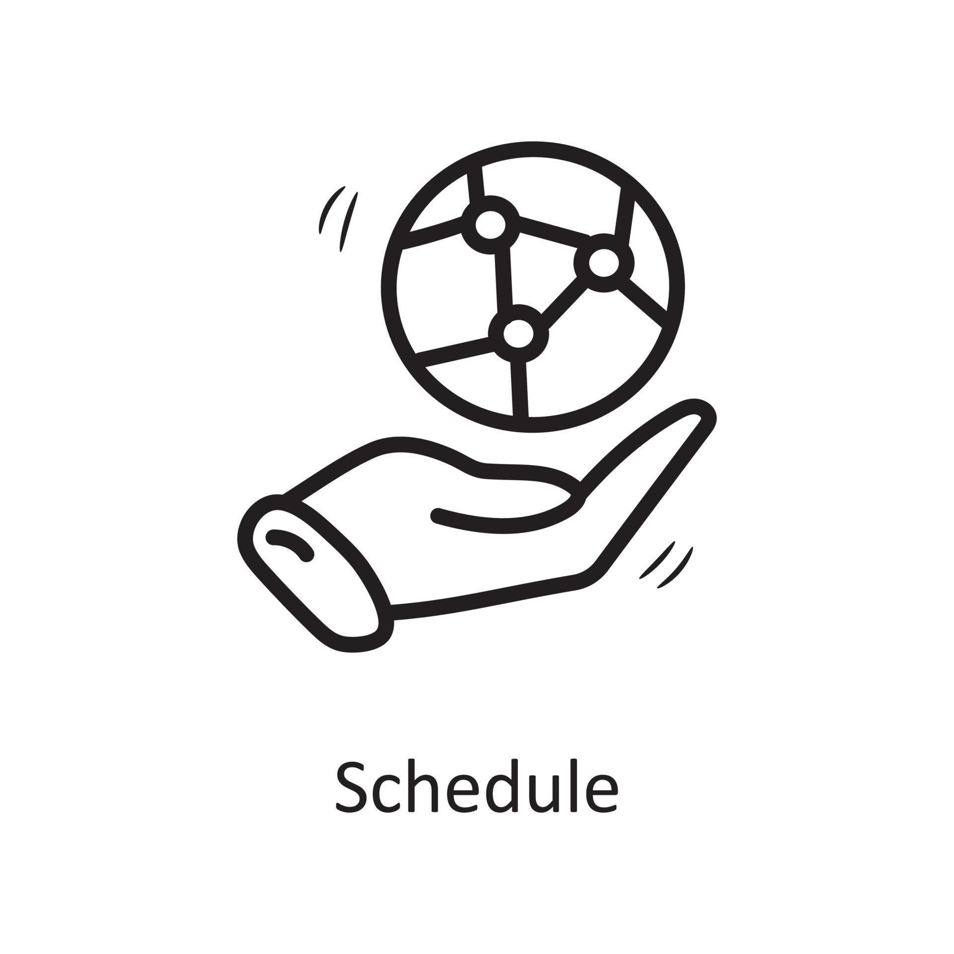 Schedule Vector Outline Icon Design Illustration Business Symbol On White Background Eps 10