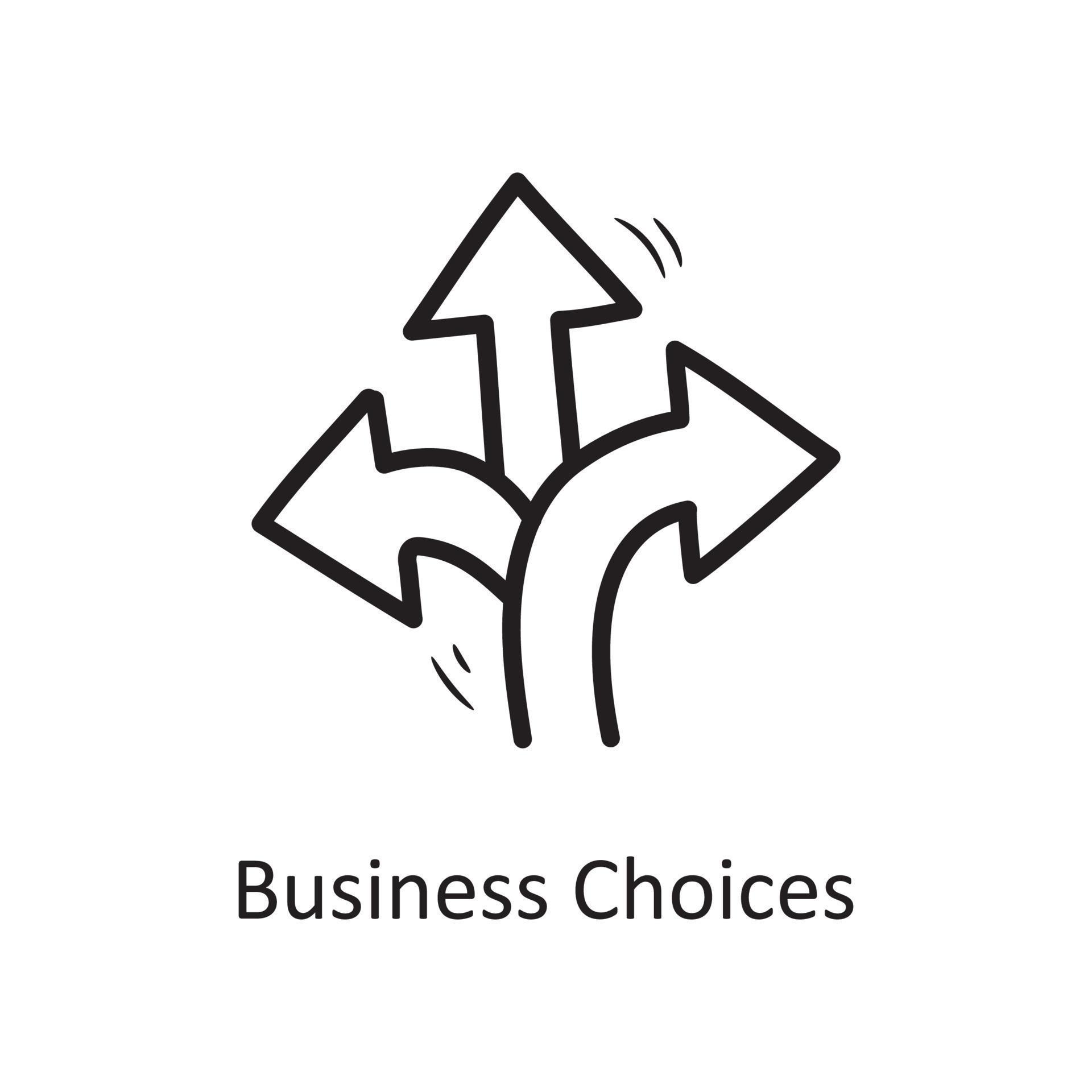Business Choices vector outline Icon Design illustration. Business Symbol on White background ...