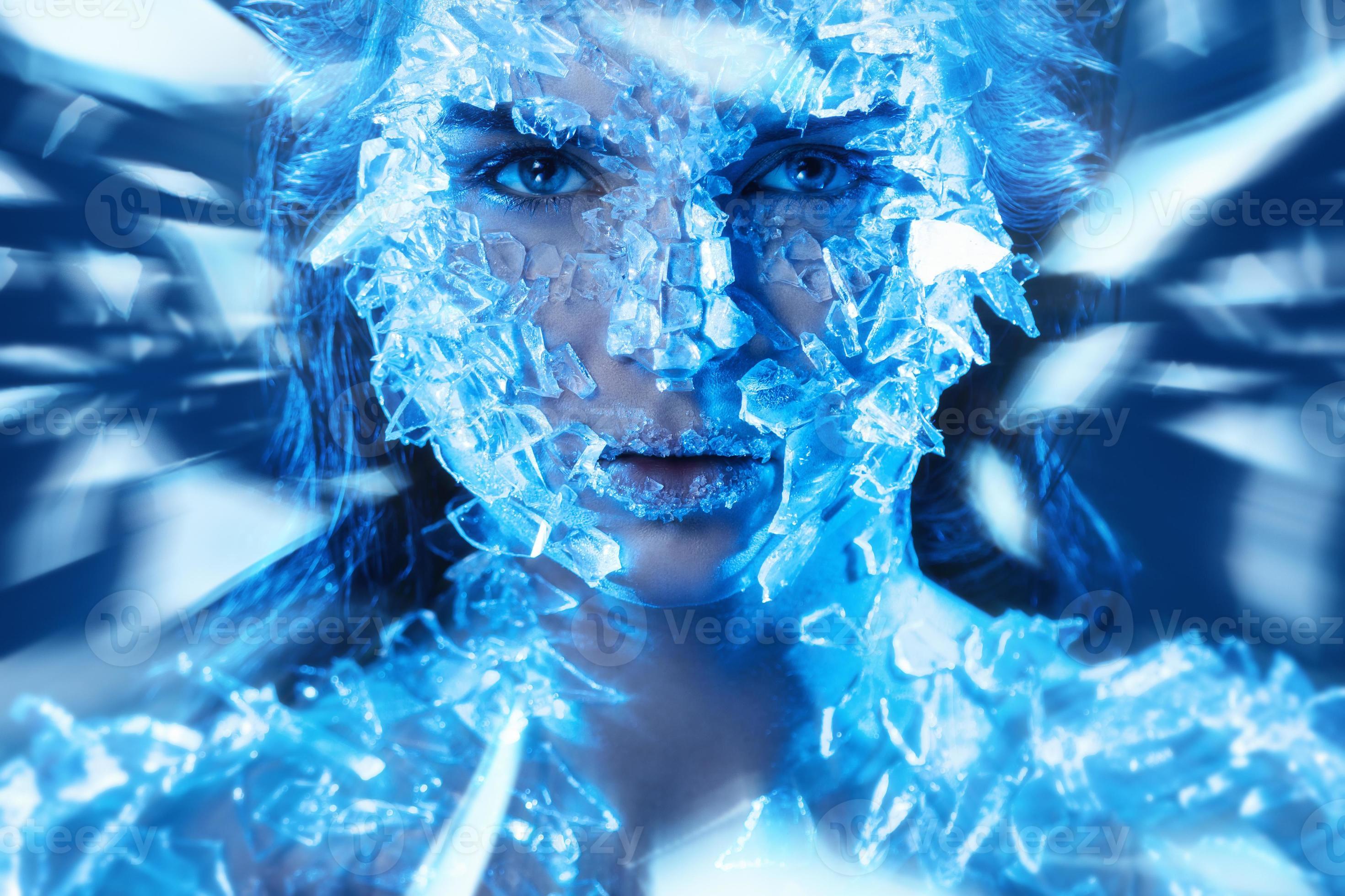 Female Face Covered With A Small Pieces Of Glass 16204405 Stock Photo female-face-covered-with-a-small-pieces-of-glass-16204405-stock-photo