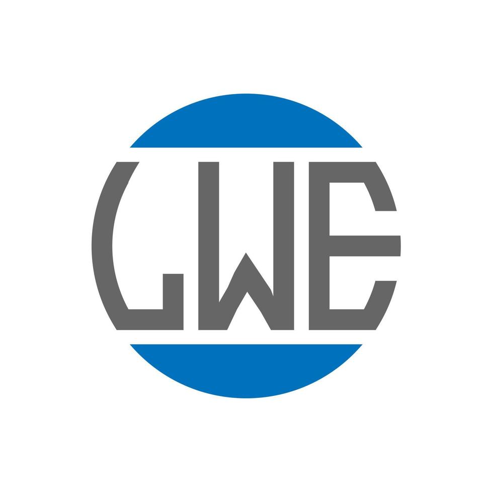 diseño de logotipo de letra lwe sobre fondo blanco. concepto de logotipo de círculo de iniciales ...
