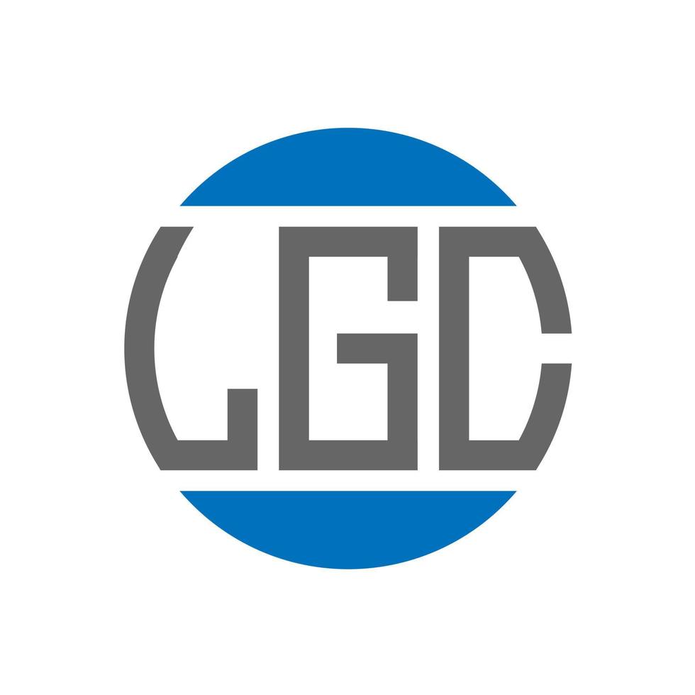 diseño de logotipo de letra lgc sobre fondo blanco. concepto de logotipo de círculo de iniciales ...