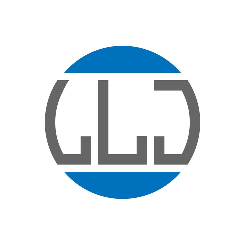 diseño de logotipo de letra llj sobre fondo blanco. Concepto de logotipo de círculo de iniciales ...