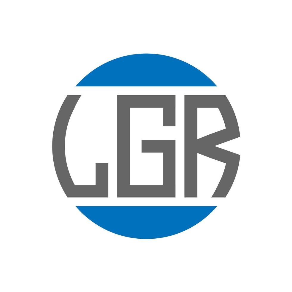 diseño de logotipo de letra lgr sobre fondo blanco. concepto de logotipo de círculo de iniciales ...