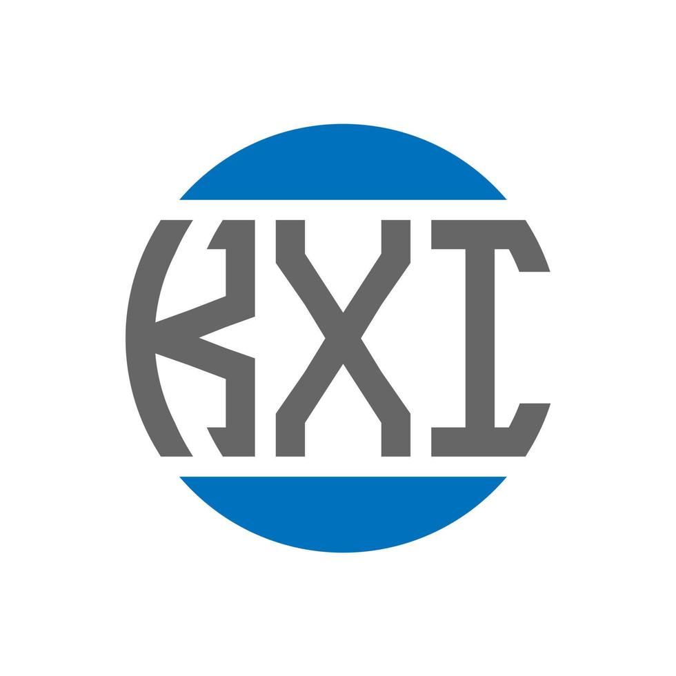 diseño de logotipo de letra kxi sobre fondo blanco. concepto de logotipo de círculo de iniciales ...