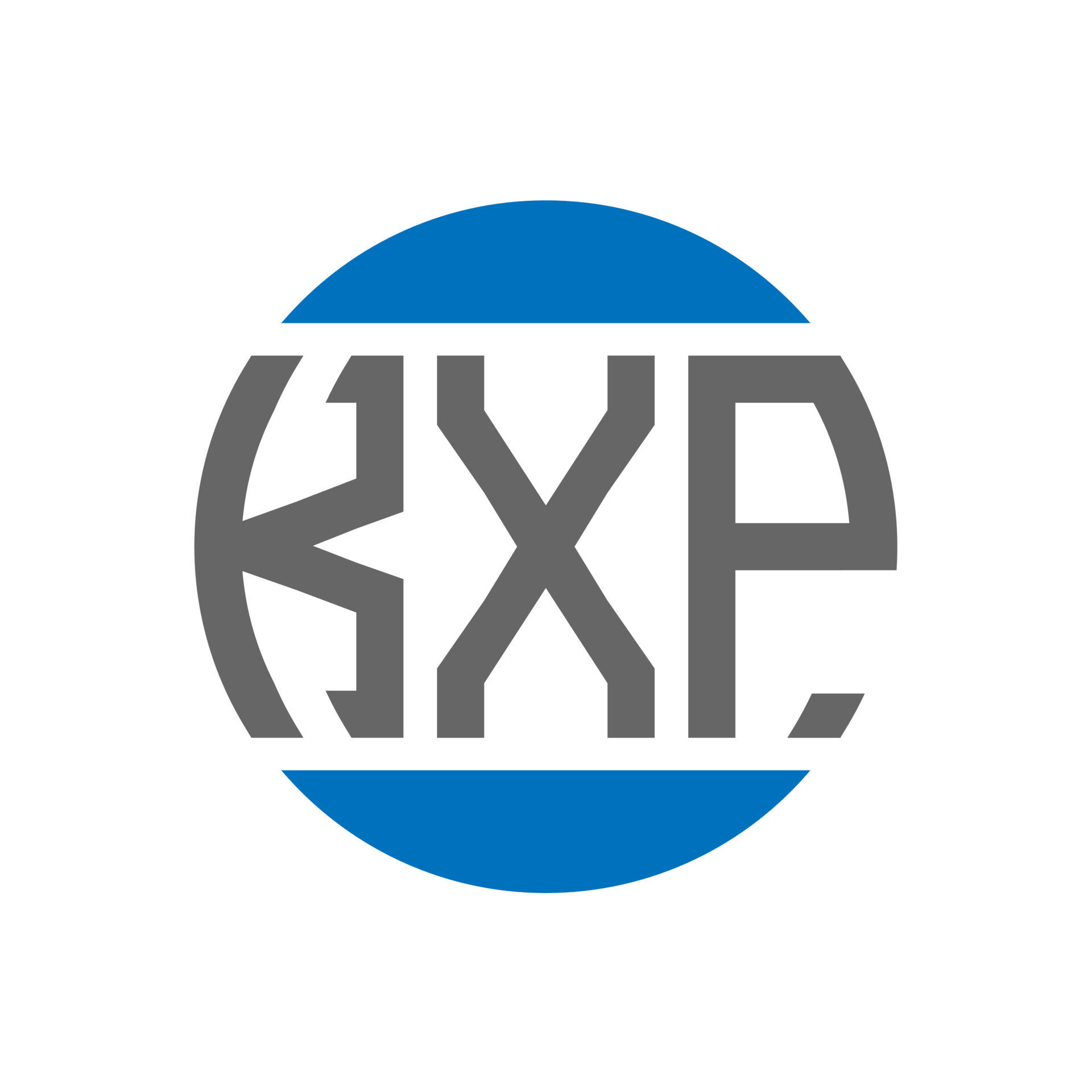 diseño de logotipo de letra kxp sobre fondo blanco. concepto de logotipo de círculo de iniciales ...