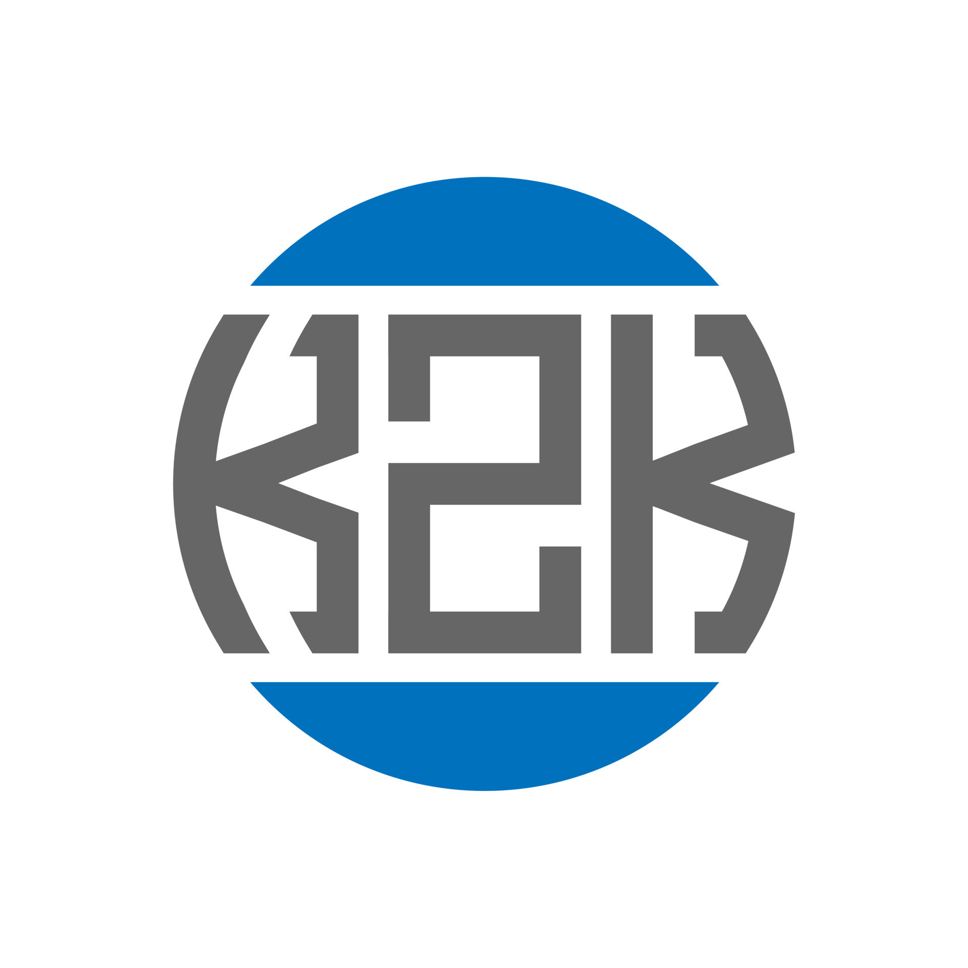diseño de logotipo de letra kzk sobre fondo blanco. concepto de logotipo de círculo de iniciales ...