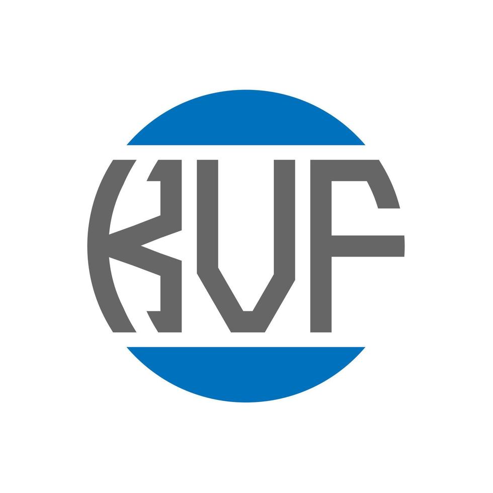 diseño de logotipo de letra kvf sobre fondo blanco. concepto de logotipo de círculo de iniciales ...