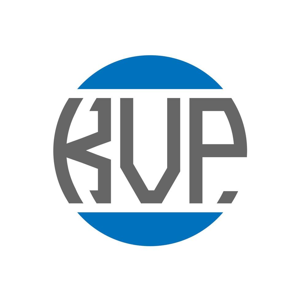 diseño de logotipo de letra kvp sobre fondo blanco. concepto de logotipo de círculo de iniciales ...